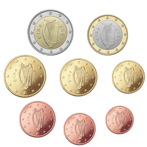 Euro set Irlandia zestaw menniczy x 8 2015 supermonety.pl: monety ...