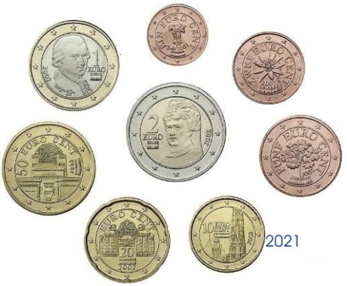 Euro set AUSTRIA zestaw menniczy x 8 2021 supermonety.pl: monety ...